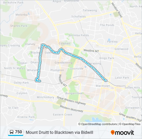750 Route: Schedules, Stops & Maps - Blacktown (Updated)