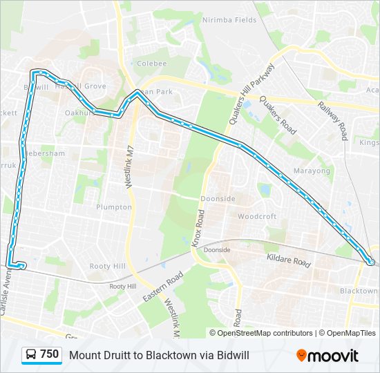 750 Route: Schedules, Stops & Maps - Mount Druitt (Updated)