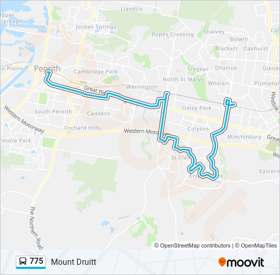 775 Route: Schedules, Stops & Maps - Mount Druitt (Updated)