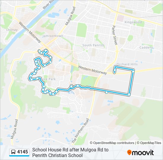 4145 Route: Schedules, Stops & Maps - Penrith Christian School (Updated)
