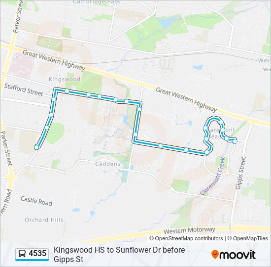4535 Route: Schedules, Stops & Maps - Claremont Meadows (Updated)