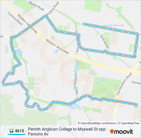 4615 Route: Schedules, Stops & Maps - South Penrith (Updated)
