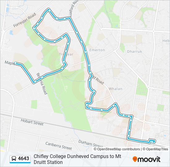 4643 Route: Schedules, Stops & Maps - Mount Druitt (Updated)