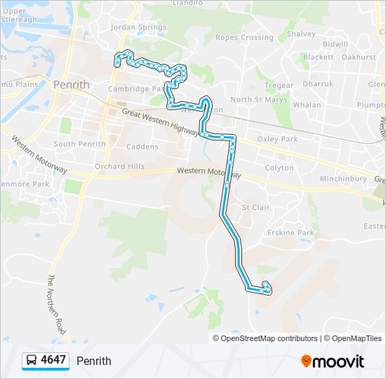 4647 Route: Schedules, Stops & Maps - Penrith (Updated)
