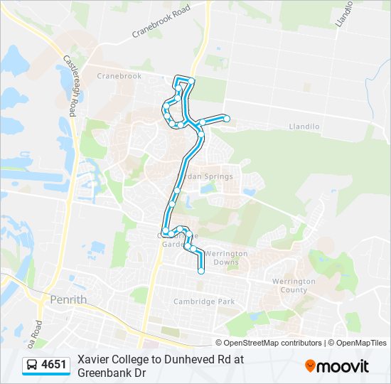 4651 Route: Schedules, Stops & Maps - Werrington Downs (Updated)