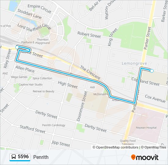 5596 Route: Schedules, Stops & Maps - Penrith (Updated)