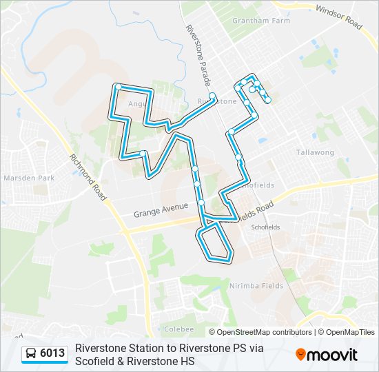 6013 Route: Schedules, Stops & Maps - Riverstone PS Elizabeth St (Updated)