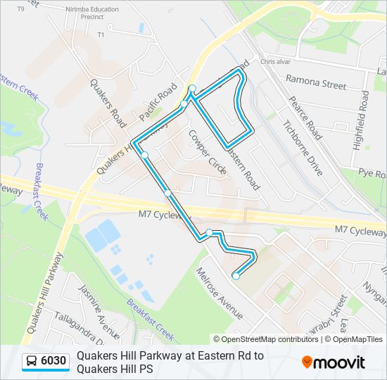 6030 Route: Schedules, Stops & Maps - Quakers Hill PS (Updated)