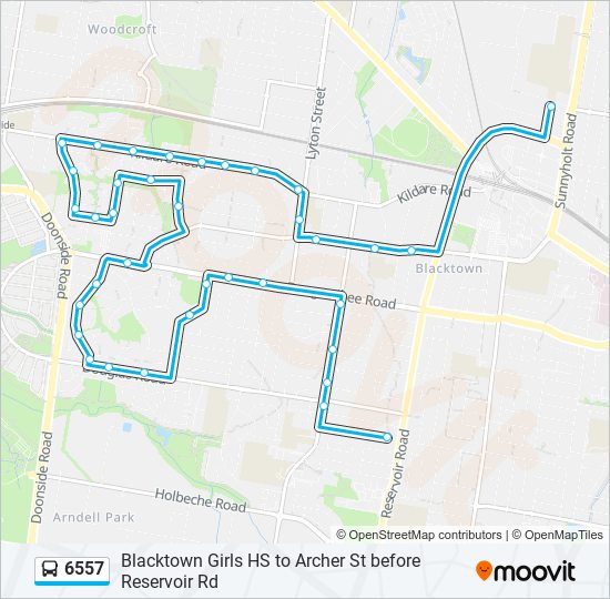 6557 Route: Schedules, Stops & Maps - Blacktown (Updated)
