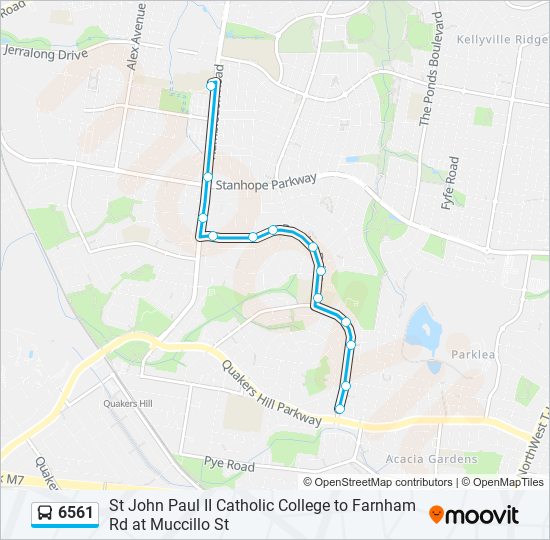 6561 Route: Schedules, Stops & Maps - Quakers Hill (Updated)