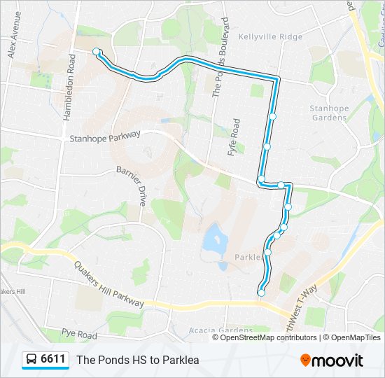 6611 Route: Schedules, Stops & Maps - Parklea (Updated)