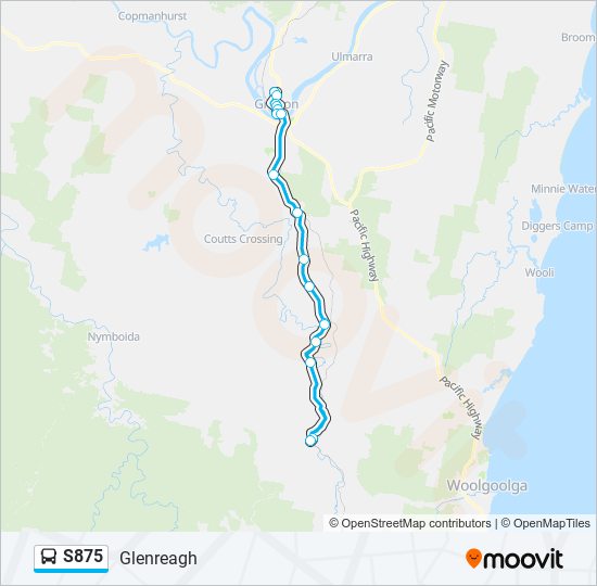 s875 Route: Schedules, Stops & Maps - Glenreagh (Updated)