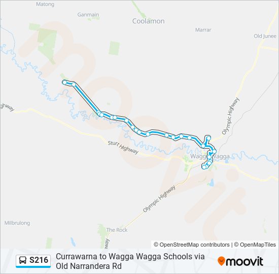 s216 Route: Schedules, Stops & Maps - Wagga Wagga Schools (Updated)