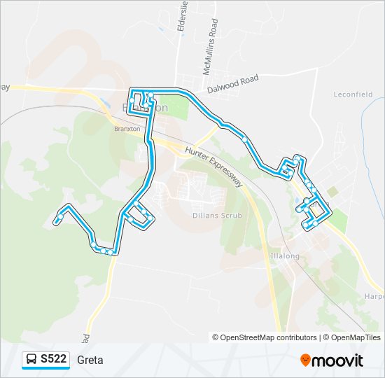 s522 Route: Schedules, Stops & Maps - Greta (Updated)