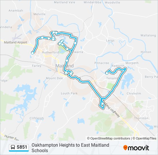s851 Route: Schedules, Stops & Maps - Oakhampton Heights (Updated)
