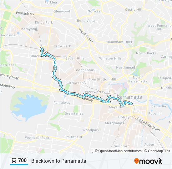 700 Route: Schedules, Stops & Maps - Parramatta Station (Updated)