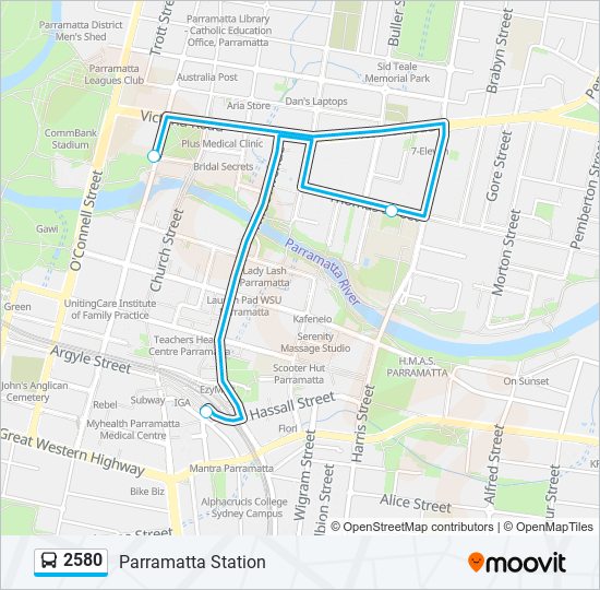 2580 Route: Schedules, Stops & Maps - Parramatta Station (Updated)