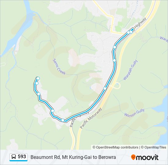 593 Route: Schedules, Stops & Maps - Berowra Station (Updated)
