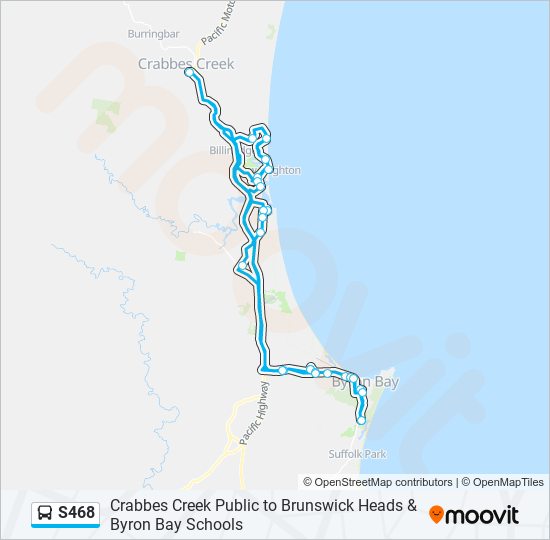 s468 Route: Schedules, Stops & Maps - Byron Bay Depot (Updated)