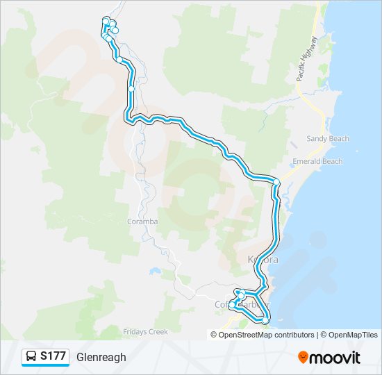 s177 Route: Schedules, Stops & Maps - Glenreagh (Updated)