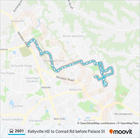 2601 Route: Schedules, Stops & Maps - Rouse Hill Station (Updated)