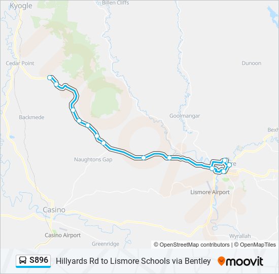 s896 Route: Schedules, Stops & Maps - Lismore Schools (Updated)