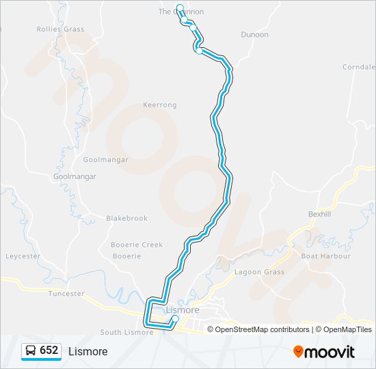 652 Route: Schedules, Stops & Maps - Lismore (Updated)