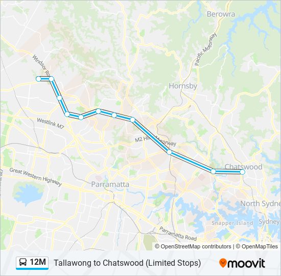 12m Route: Schedules, Stops & Maps - Chatswood (Updated)