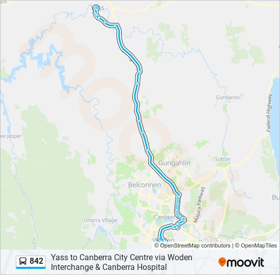 842 Route: Schedules, Stops & Maps - Yamba Dr The Canberra Hospital ...