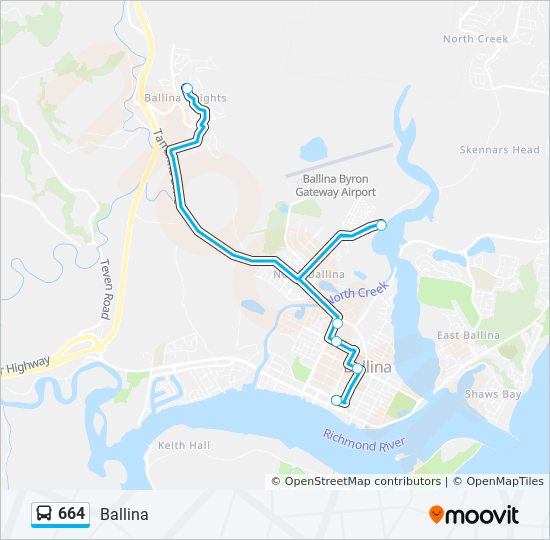 664 Route: Schedules, Stops & Maps - Ballina (Updated)