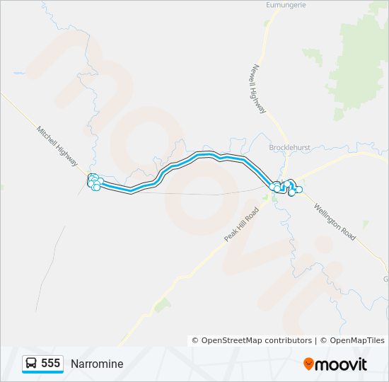 555 Route: Schedules, Stops & Maps - Narromine (Updated)