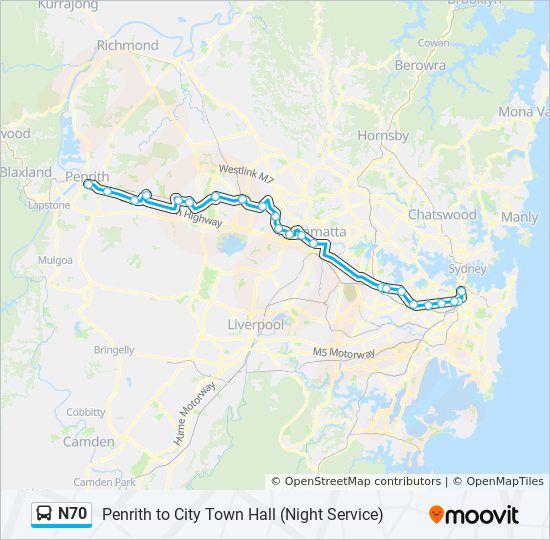 n70 Route: Schedules, Stops & Maps - Penrith Station (Updated)