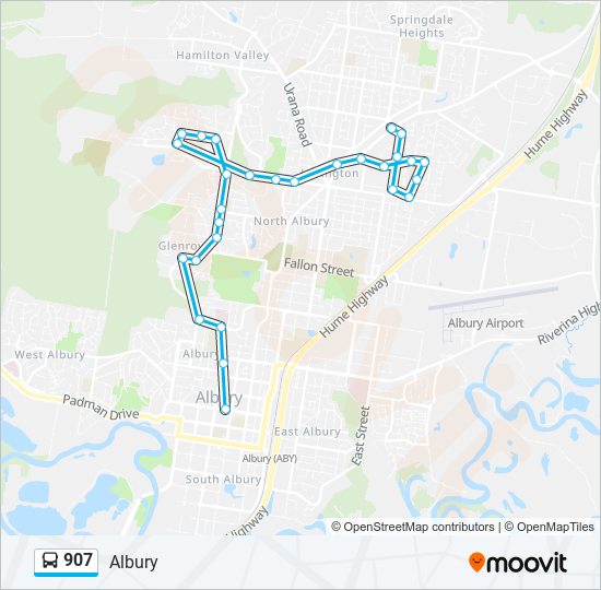 907 Route: Schedules, Stops & Maps - Albury (Updated)