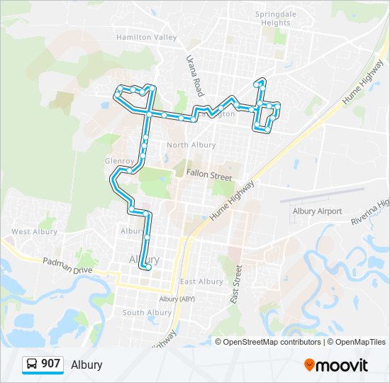 907 Route: Schedules, Stops & Maps - Albury (Updated)