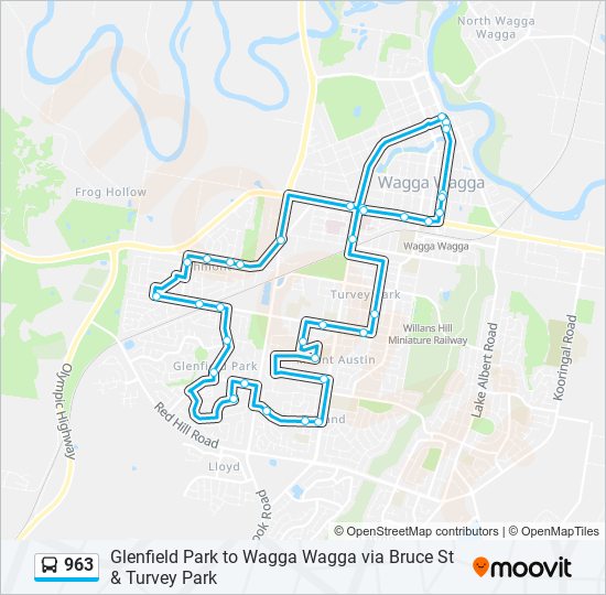 963 Route: Schedules, Stops & Maps - Wagga Wagga (Updated)