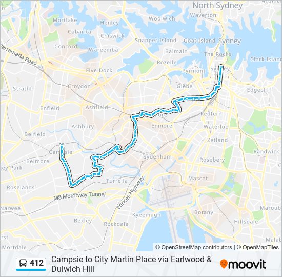 412 Route: Schedules, Stops & Maps - Martin Place (Updated)