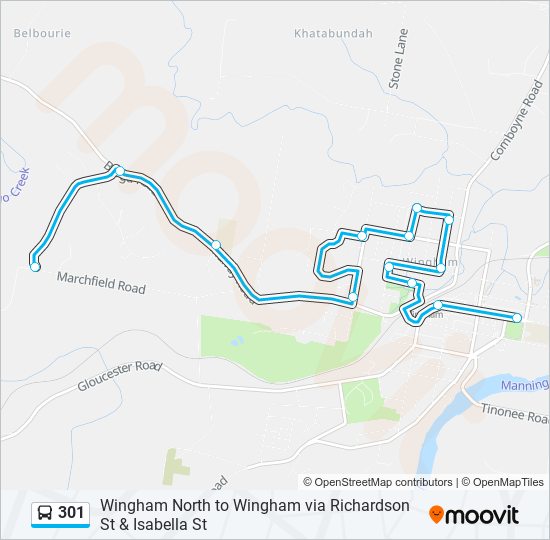 301 Route: Schedules, Stops & Maps - 301 Wingham Nth Town (Updated)