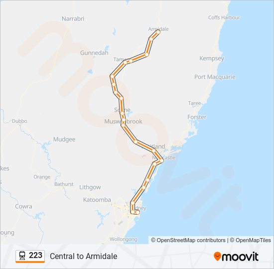 223 Route: Schedules, Stops & Maps - Armidale via Strathfield (Updated)