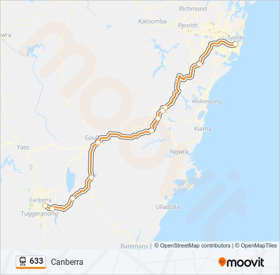 633 Route: Schedules, Stops & Maps - Canberra (Updated)