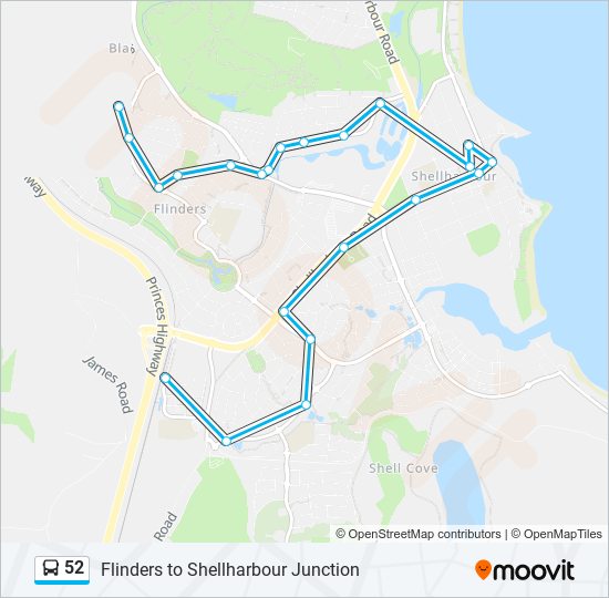 52 Route: Schedules, Stops & Maps - Shellharbour Junction (Updated)