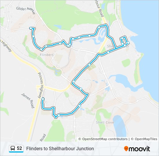 52 Route: Schedules, Stops & Maps - Shellharbour Junction (Updated)