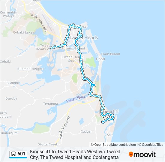 601 Route: Schedules, Stops & Maps - Kingscliff TAFE (Updated)
