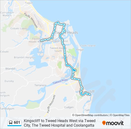 601 Route: Schedules, Stops & Maps - Kingscliff TAFE (Updated)