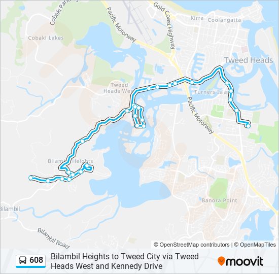 608 Route: Schedules, Stops & Maps - Bilambil Heights (Updated)