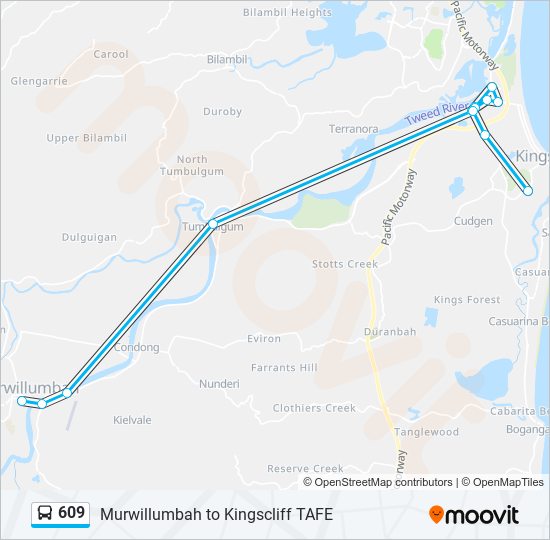 609 Route: Schedules, Stops & Maps - TAFE NSW Kingscliff (Updated)