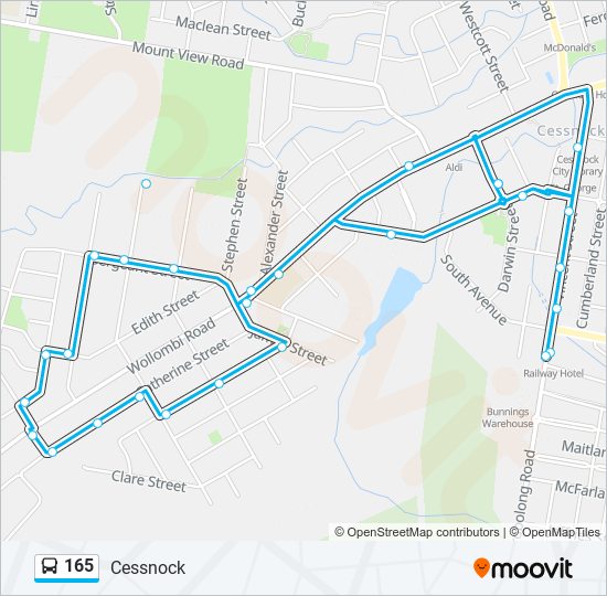165 Route: Schedules, Stops & Maps - Cessnock (Updated)