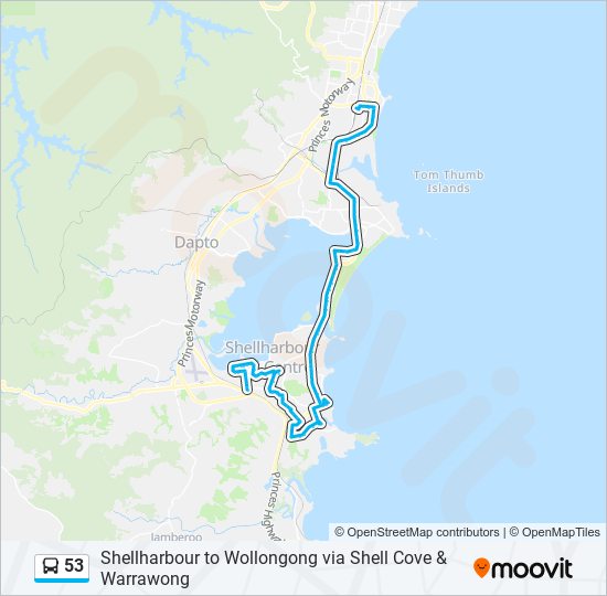 53 Route: Schedules, Stops & Maps - Wollongong Stn (Updated)