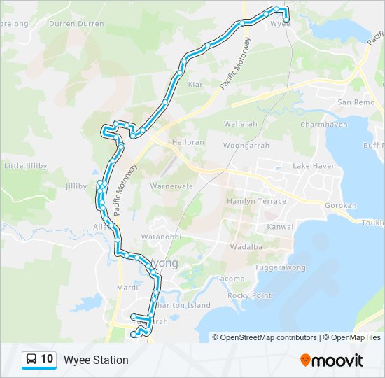 10 Route: Schedules, Stops & Maps - Wyee Station (Updated)