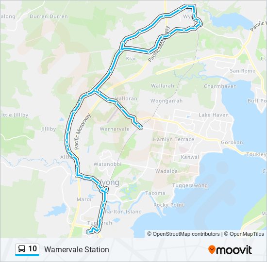 10 Route: Schedules, Stops & Maps - Warnervale Station (Updated)