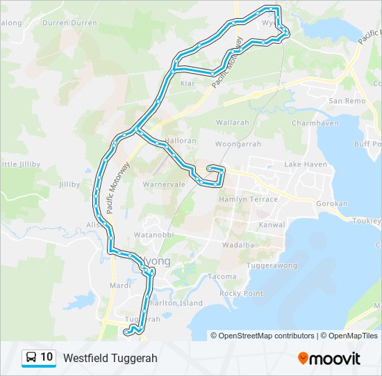 10 Route: Schedules, Stops & Maps - Westfield Tuggerah (Updated)